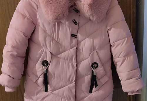 Куртка зимняя удлиненная для девочки 128-134