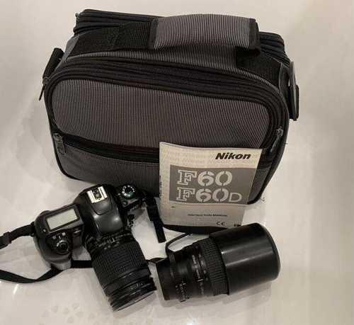Пленочный зеркальный фотоаппарат NikonF60,объектвы