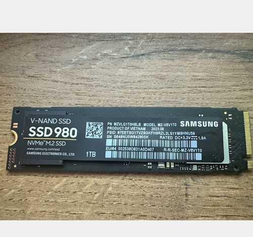 Nvme m2 ssd Samsung 980 1024gb 100% здоровье