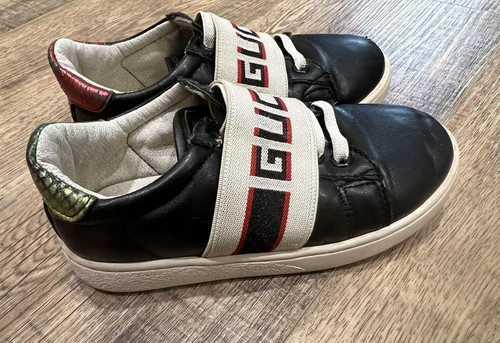 Детские кроссовки кеды Gucci слипоны 28