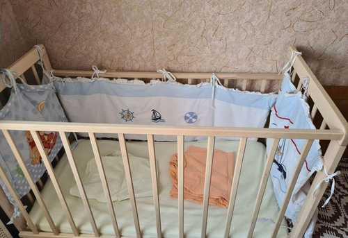 Детская кроватка 120х60 из березы