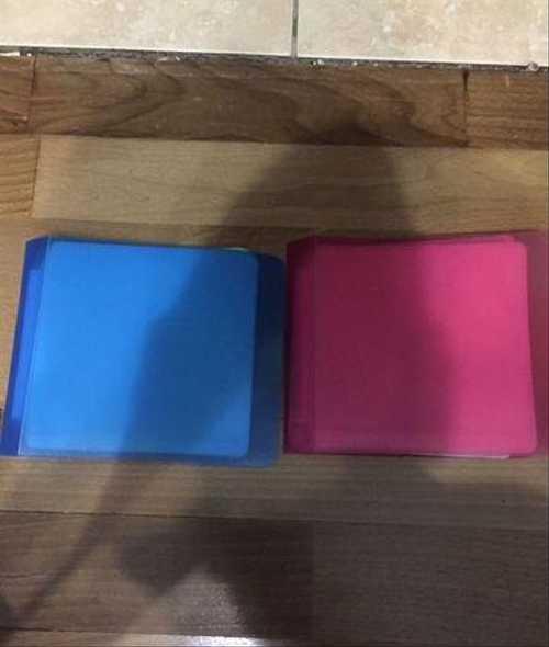 Папки для дисков (синий и розовый цвета)