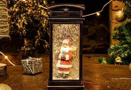 Фонарь рождественский Дед Мороз в будке телефонной