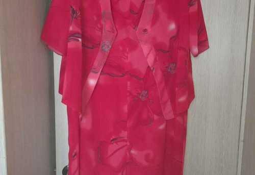 Платье женское с накидкой, 54 размер