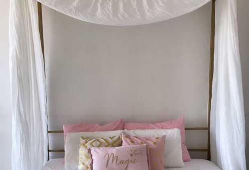 Кровать с балдахином двухспальная металлическая