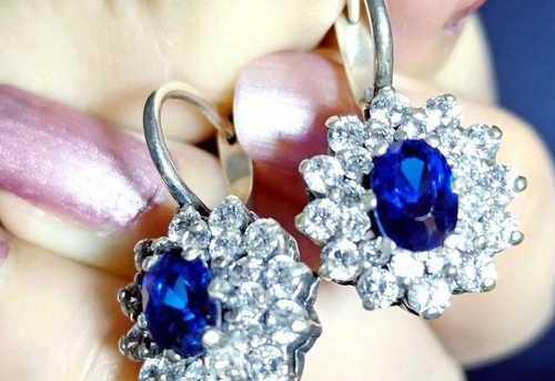 Серебряные серьги "Малинки" 925 пробы