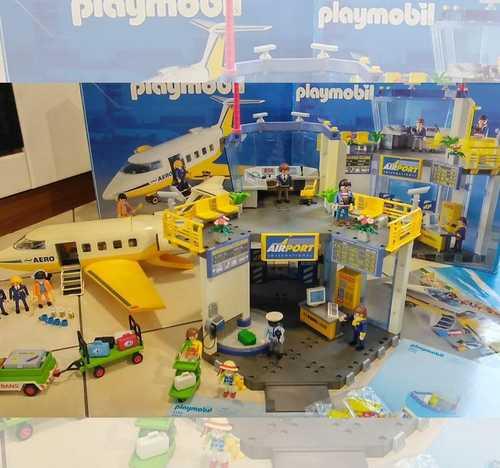 Playmobil Аэропорт 3886 Самолет 3185 Багажн.тележк