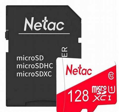 Карта памяти Netac MicroSD P500 Eco Class 10 UHS-I   SD адаптер,128GB