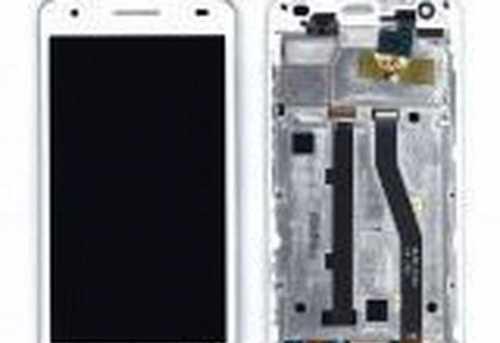 Дисплей для Asus ZenFone Go 5.0 LTE белый с рамкой