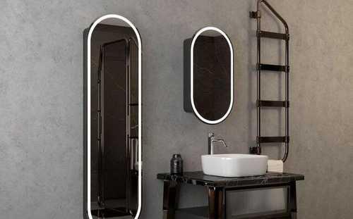 Зеркало шкаф в ванную, черный