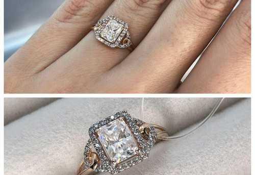 Шикарное кольцо с бриллиантами и Муассанитом