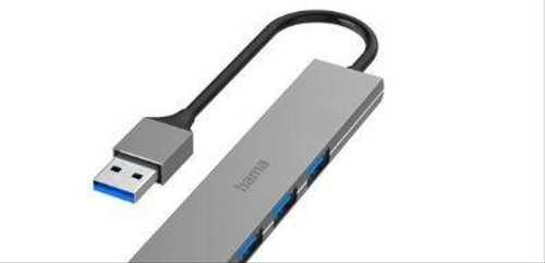 Разветвитель USB 3.0 Hama H-200114 4порт. серый