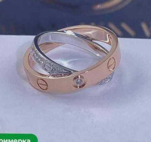 Кольцо Cartier Love, бриллиантовое паве 0,16ct