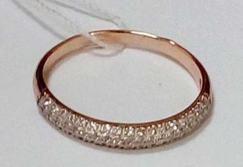 Золотое кольцо с фианитами 585 пробы р-18