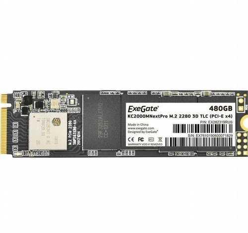 ExeGate SSD M.2 480GB ExeGate NextPro KC2000TP480 (PCIe Gen3x4, NVMe, 22x80mm, 3D TLC) EX282319RUS