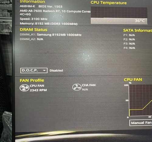 Материнская плата A68HM-K AMD A8-7600