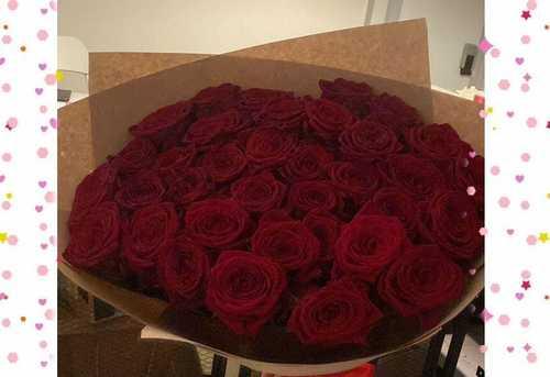 Красные розы. Букет роз 35 роз доставка цветов