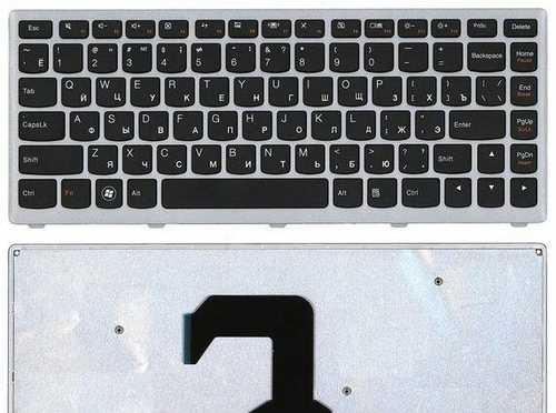 Клавиатура для Lenovo IdeaPad U410 черная с серебр