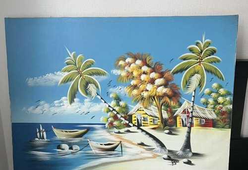Картина маслом пейзаж большая из Доминиканы