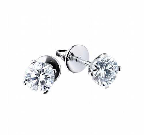 Пусеты GIA 1,08 CT D/VVS2 - 1,01 CT D/VVS2 round CUT diamonds