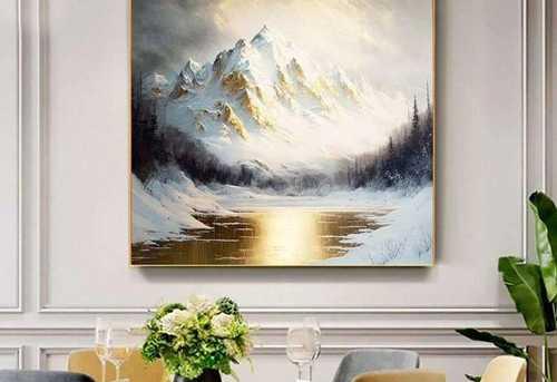 Картина маслом снежные горы