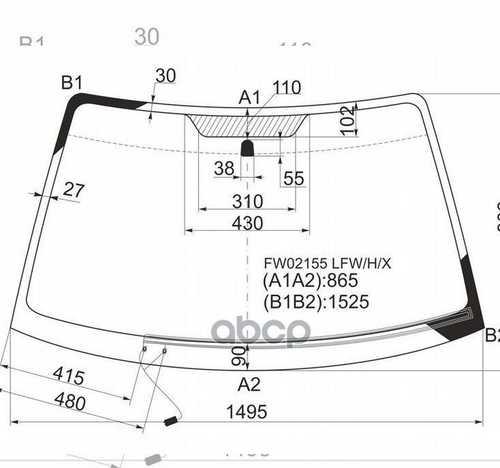 Стекло лобовое с обогревом щеток в клей subaru