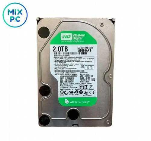 Жесткий диск 3.5" 2TB WD Green WD20ears Б.У