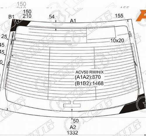 Стекло заднее toyota camry europe/russia ACV50 /55