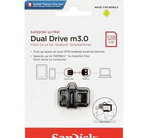 Флеш накопитель Sandisk Ultra Dual Drive 128GB