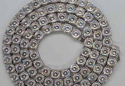 Теннисное колье с бриллиантами(муассанитами) 48,5c