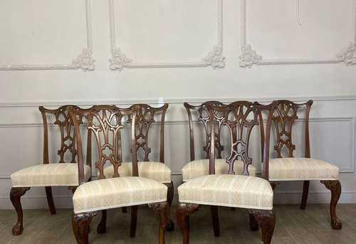 Антикварный гарнитур стульев Chippendale