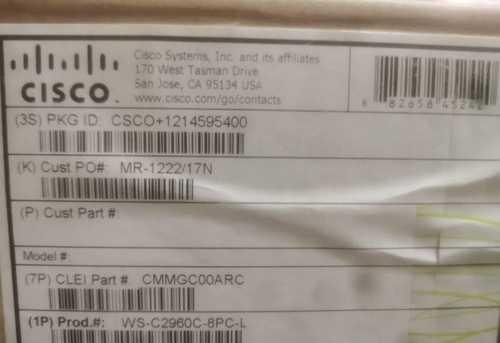 Коммутаторы Cisco WS-C2960C-8PC-L новые 2 шт