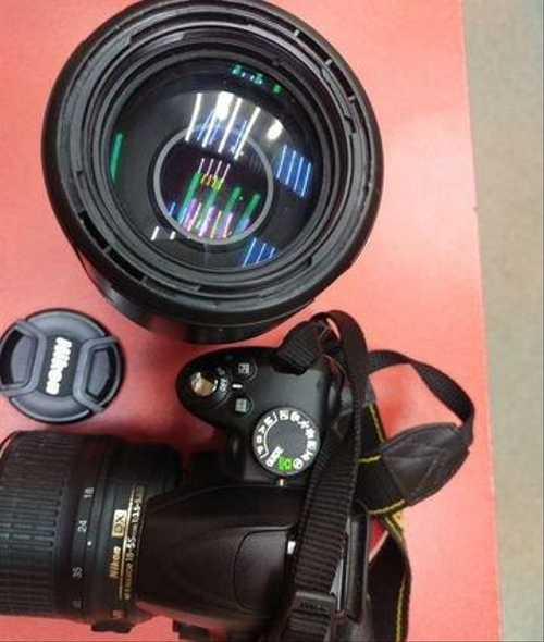 Фотоаппарат фотик обьектив Nikon D3000
