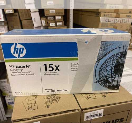 HP C7115X (15X) картридж черный (синий дизайн, дефект коробки)