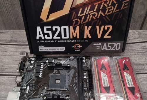 Комплект ryzen 5 5500,a520m k,ddr4 8+8