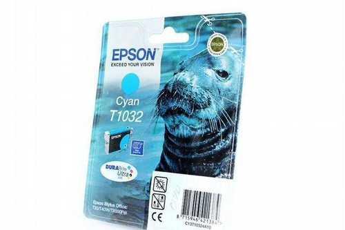 Картридж epson T1032 голубой