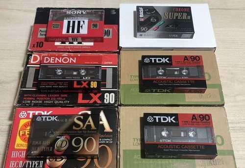 Аудиокассеты блоками TDK, Sony, Denon, Basf