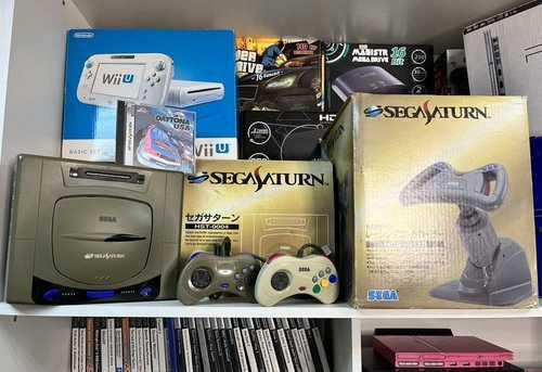 Sega saturn приставка + руль в коробках
