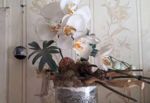 Цветы в кашпо Орхидеи декор