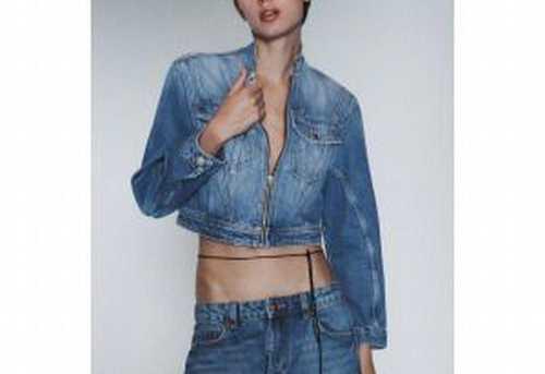 Z1975 джинсовая куртка с цветочным узором Zara, ср