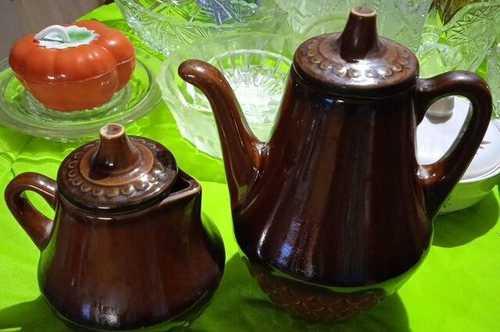 Набор керамический Чайник заварочный Молочник СССР