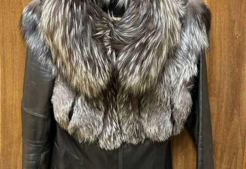 Куртка кожаная женская с натуральным мехом