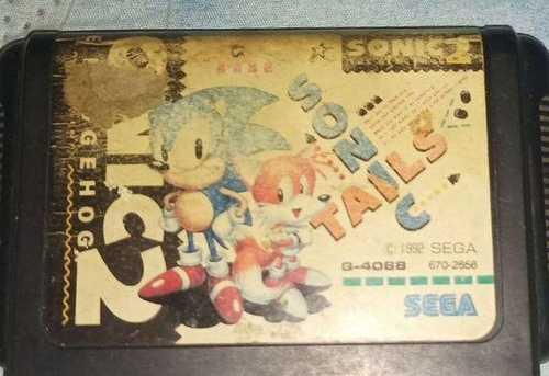 Оригинальный японский картридж Sonic 2 для sega