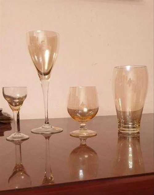 Фужеры и стаканы цитриновое стекло Bogemia 60-70 г