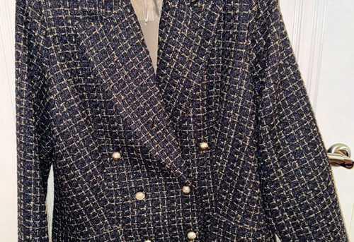 Твидовый пиджак жакет новый 52 размер