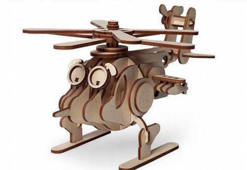 Конструктор 3D деревянный подвижный Lemmo Вертолет