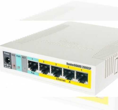 Коммутатор MikroTik RB260GSP (CSS106-1G-4P-1S)