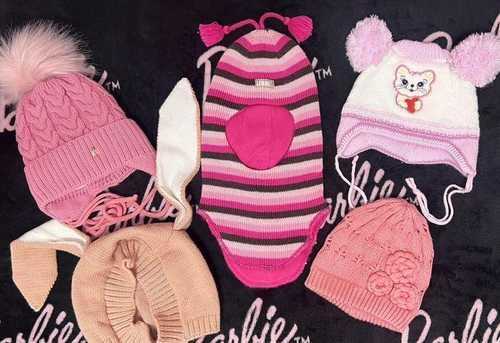 Тёплые шапки для девочки с 3 до 8 месяцев