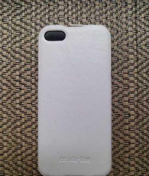 Чехол белый для iPhone 5/5s (кожа)