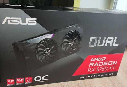 Новая видеокарта asus Radeon RX 6750 XT dual OC